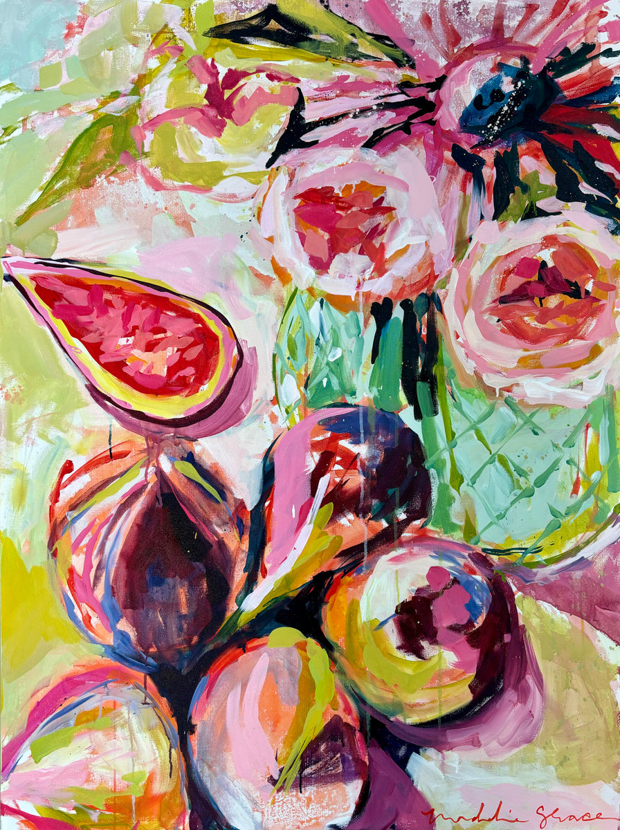 Figs and Floral, 48x36" – Maddie Grace Art