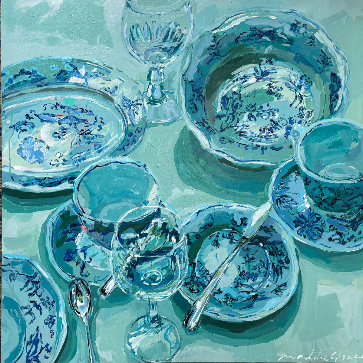 Not your Grandmother's Blue and White, 36 x 36 – Maddie Grace Art