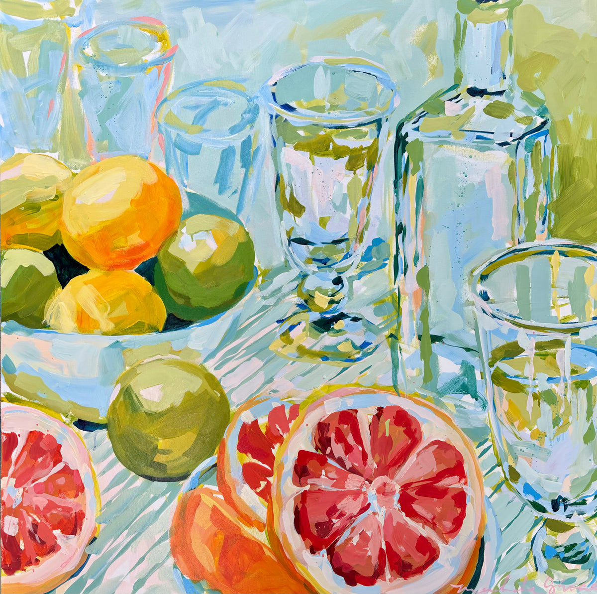Grapefruit Table, 36x36" – Maddie Grace Art