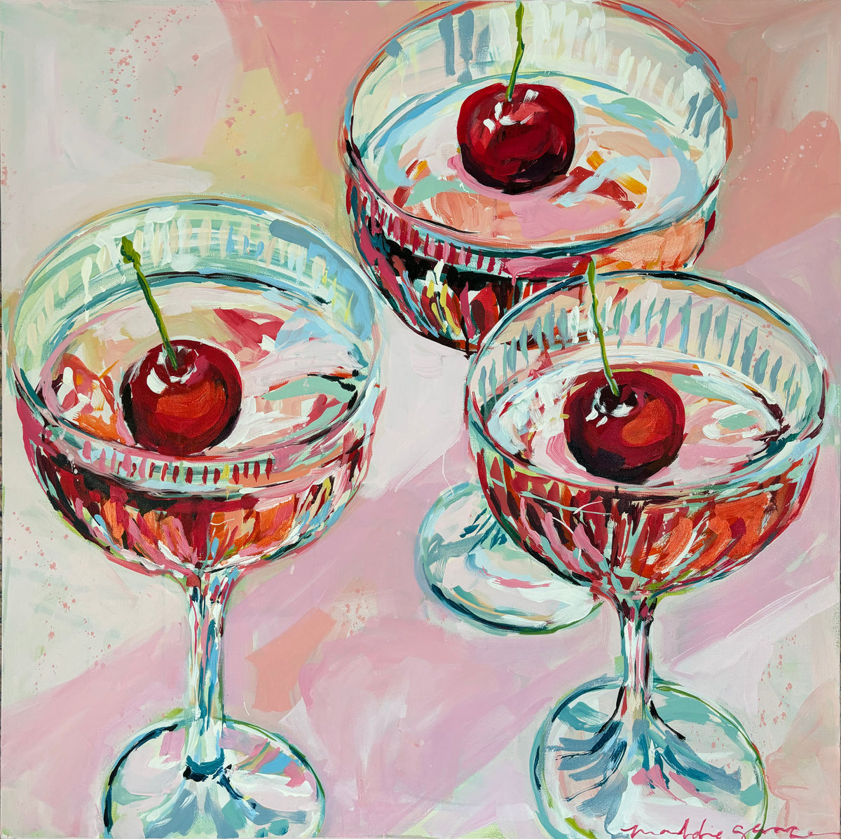 Cheers My Dear, 36 x 36" – Maddie Grace Art